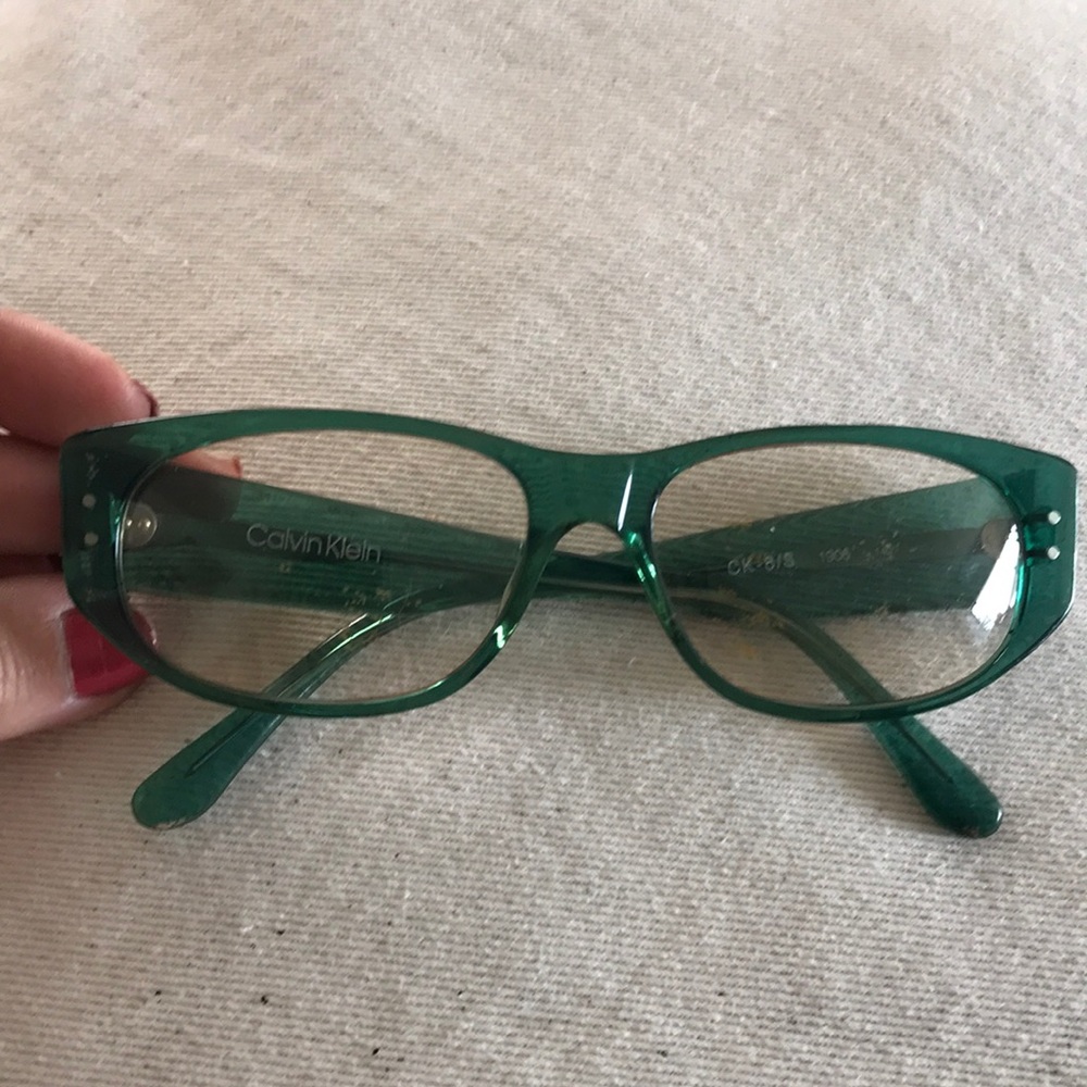 Authentic 80’s Calvin Klein Green Feline Glasses - Gem